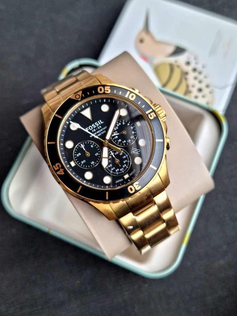 Fossil Fb-03 Chronograph Stainless Steel Quartz FS5727 100M Men's
