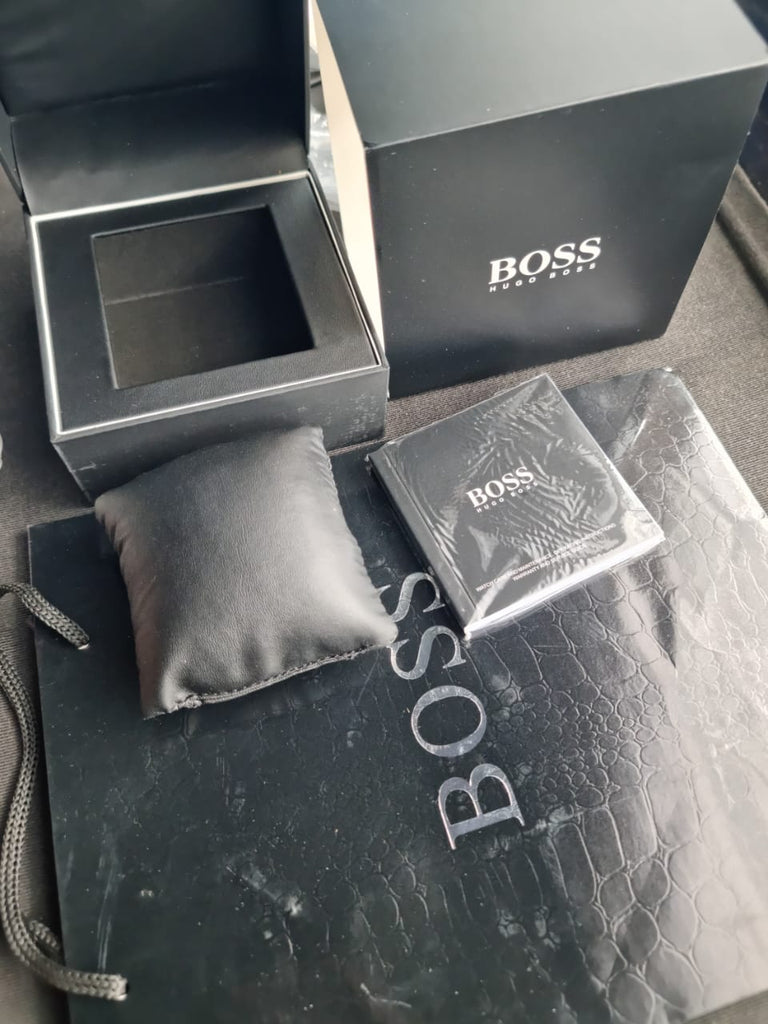 Hugo Boss Men’s Chronograph Quartz Brown Leather Strap Grey Dial 44mm