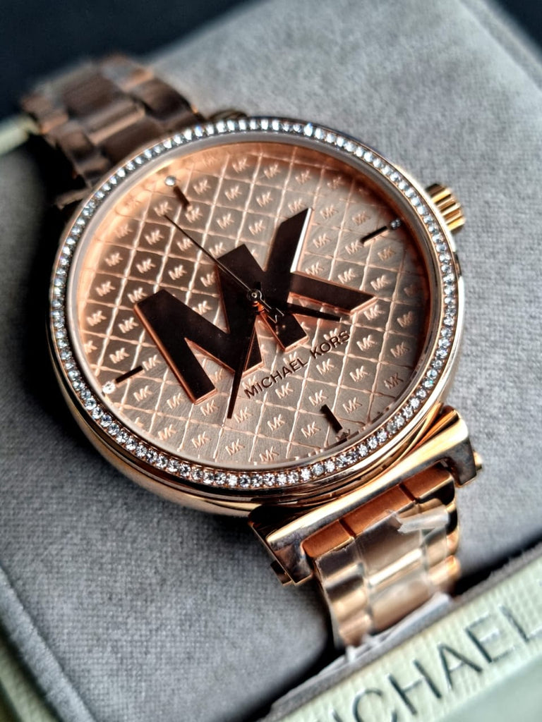 Michael Kors Women’s Quartz Stainless Steel Rose Gold Dial 36mm Watch