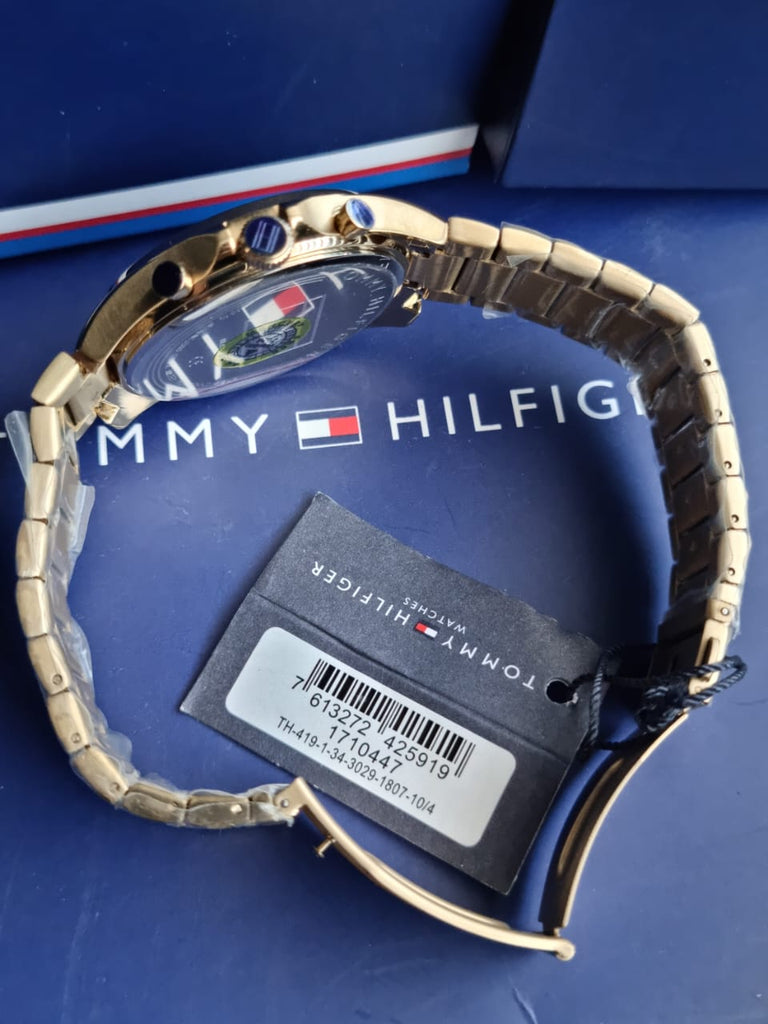 Tommy Hilfiger Men’s Quartz Gold Stainless Steel Black Dial 44mm Watch
