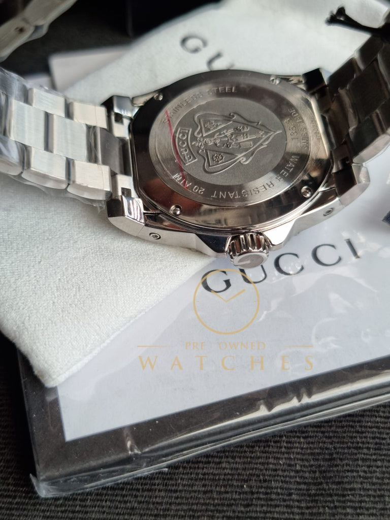 Gucci Men’s Quartz Swiss Made Stainless Steel Blue Dial 40mm Watch YA1