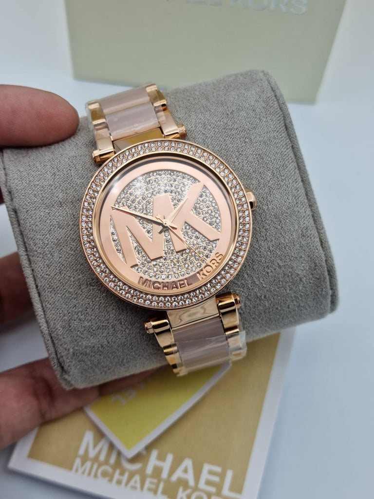Michael Kors Women’s Quartz Stainless Steel Rose Gold Dial 39mm Watch