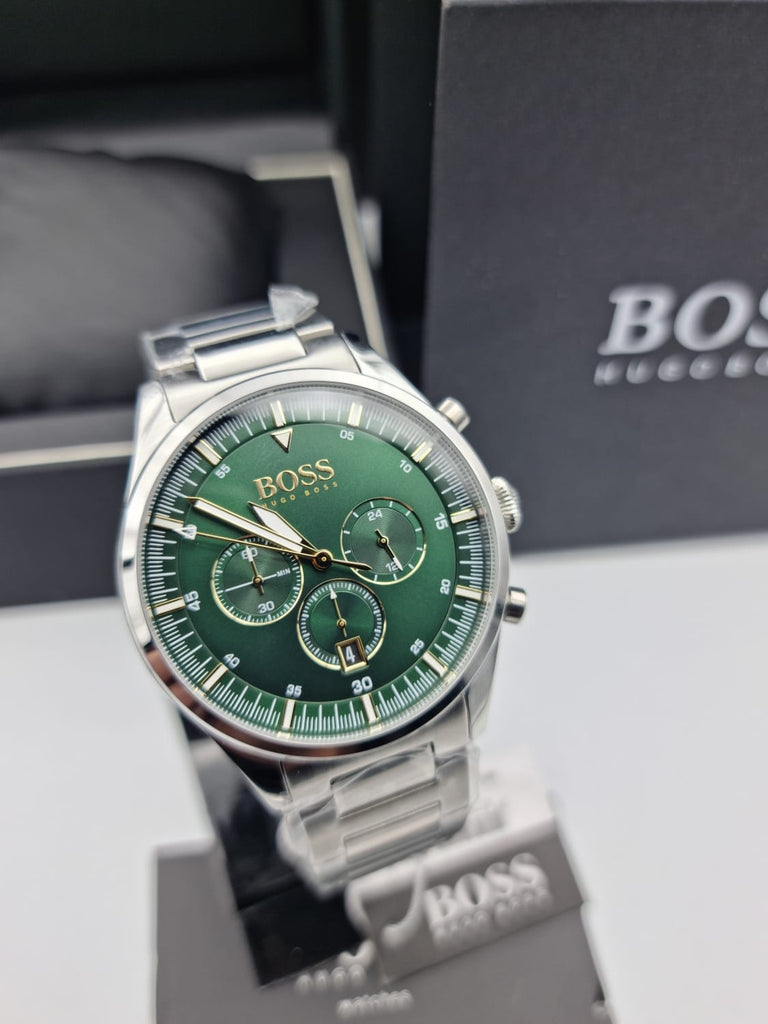 Hugo Boss Men’s Quartz Stainless Steel Green Dial 44mm Watch 1513868