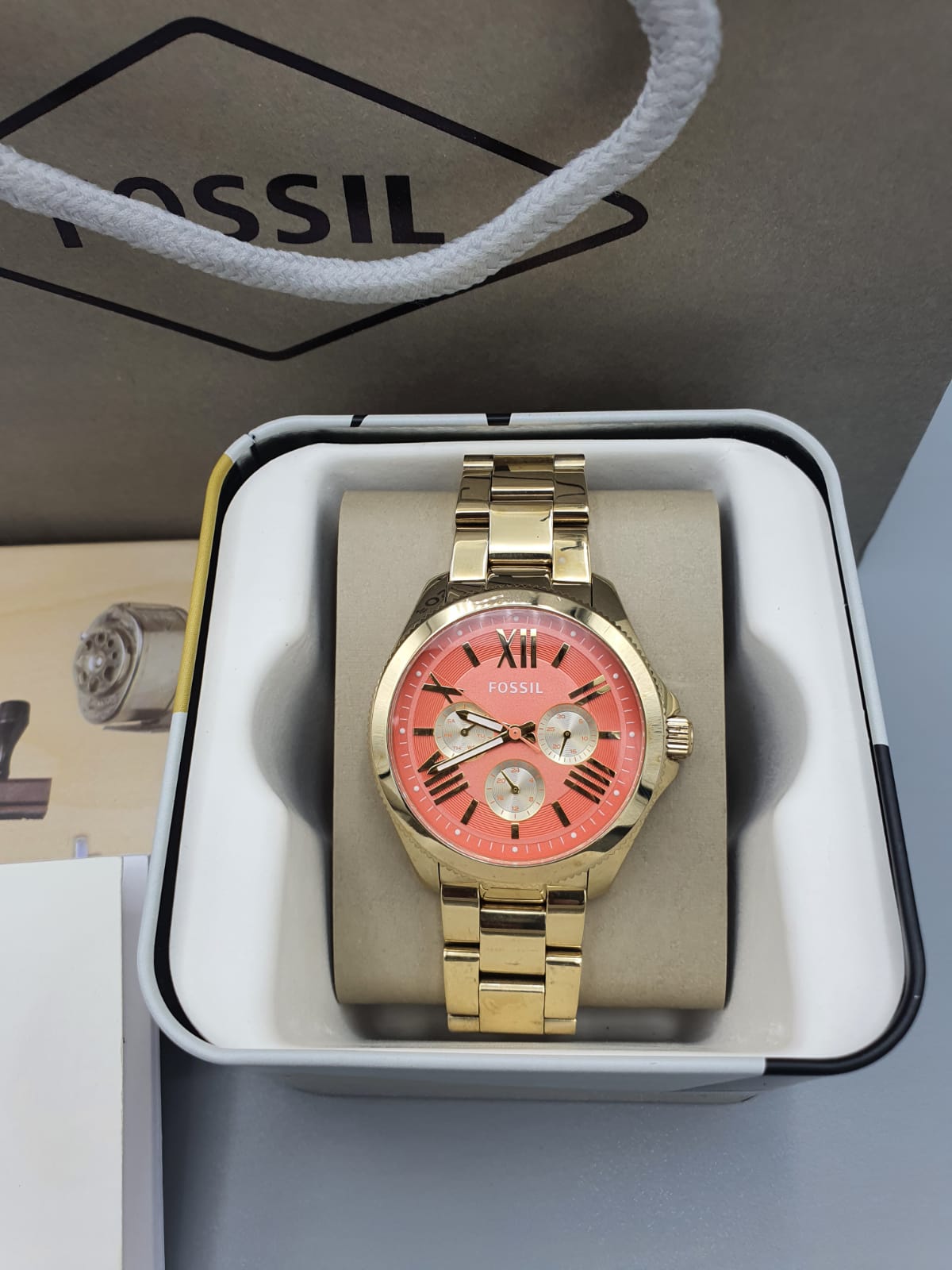 Coral And Gold Watch